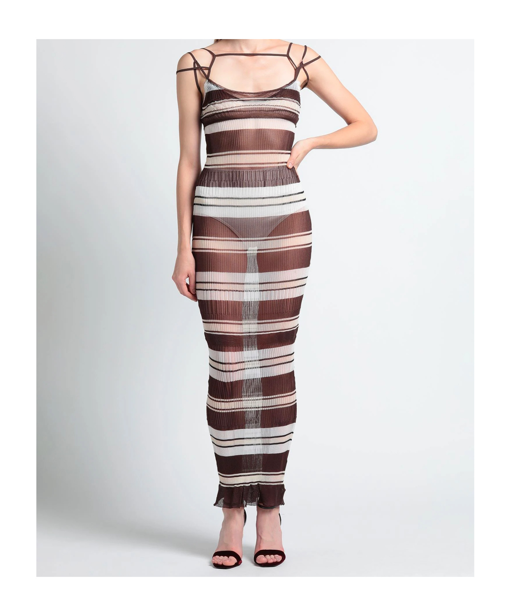 JACQUEMUS Jacquemus Striped Sleeveless Knit Maxi Dress